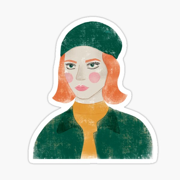 "Beth Harmon, The Queen's Gambit" Sticker for Sale by easchoonover ...