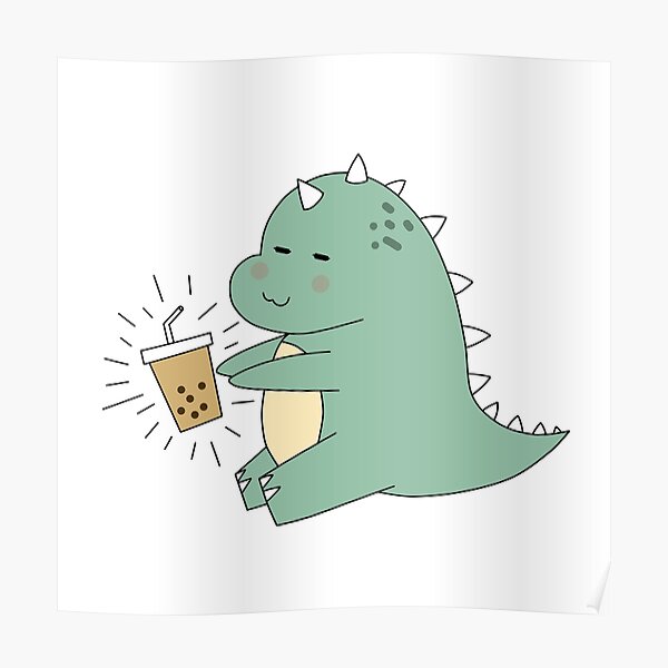 "Dino Boba trinkt Dinosaurus" Poster von DirmArt | Redbubble