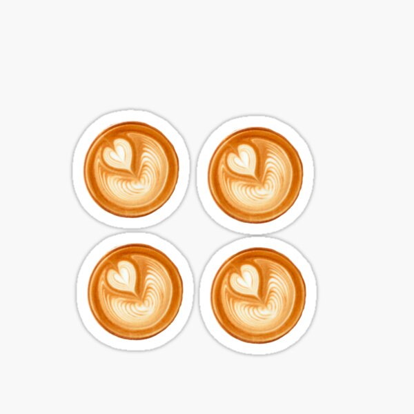 "Coffee Latte (set of 4)" Sticker by diya-patel | Redbubble