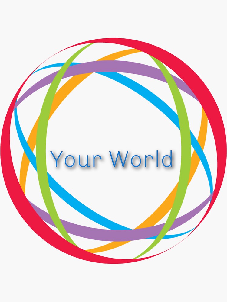 "your world logo" Sticker for Sale by Gayatri2901 | Redbubble