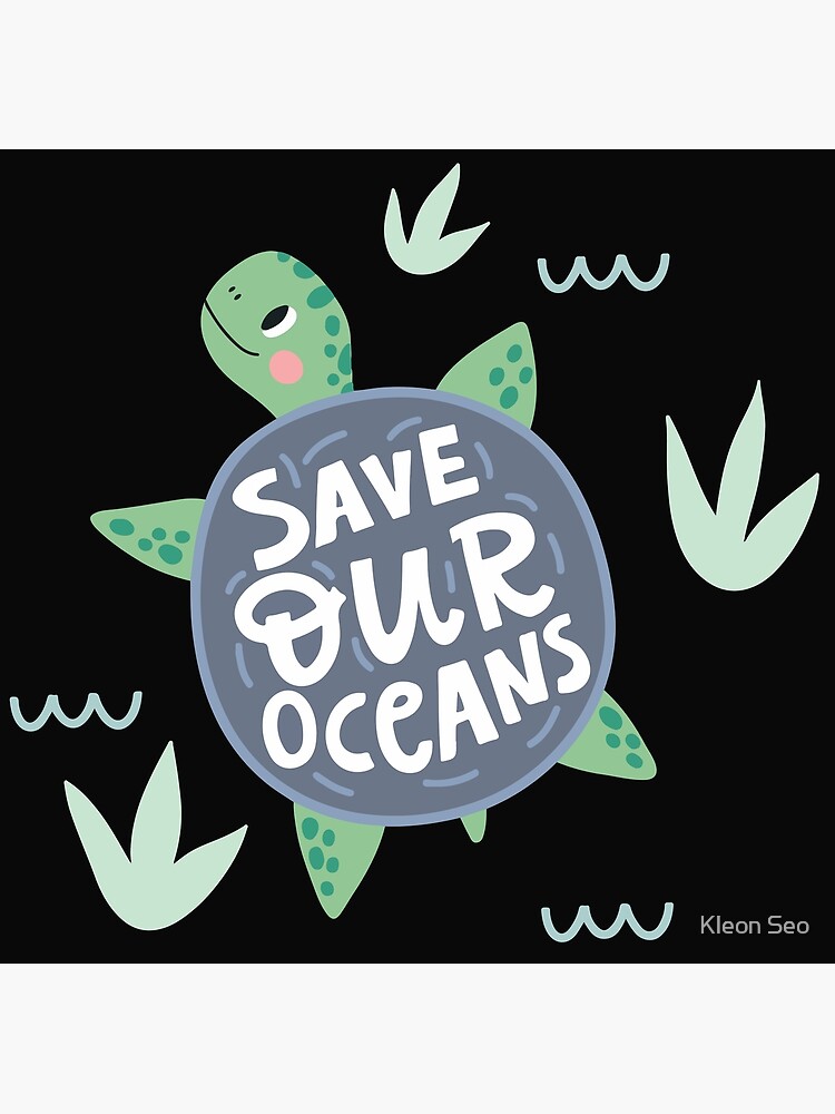 "Green Turtle - Save Our Oceans" Poster for Sale by PetStories | Redbubble