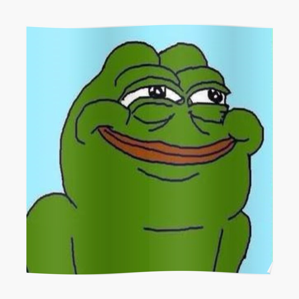 Poster « SMILING PEPE THE FROG MEME (RARE) », par bitsnake | Redbubble