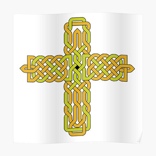 "Celtic Cross Yellow" Poster for Sale by JillyBeanDesign | Redbubble