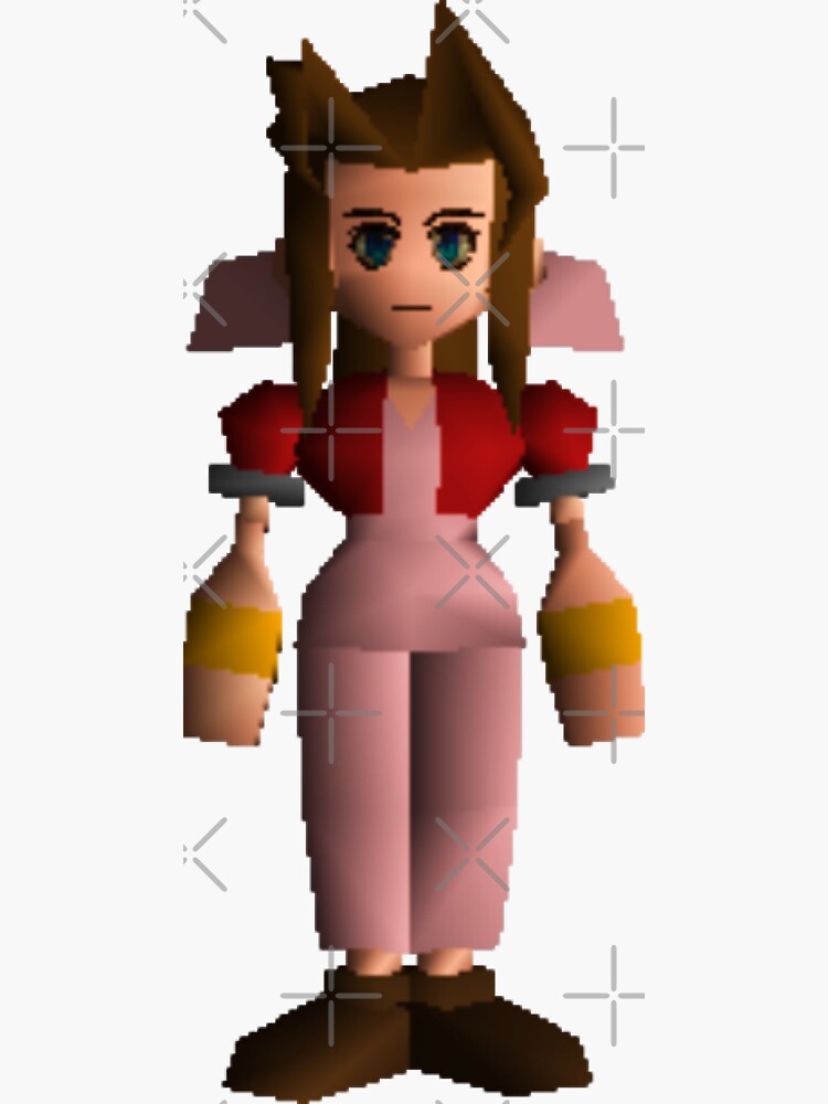 "Polygon Aerith Gainsborough" Sticker for Sale by MogsterMemes | Redbubble