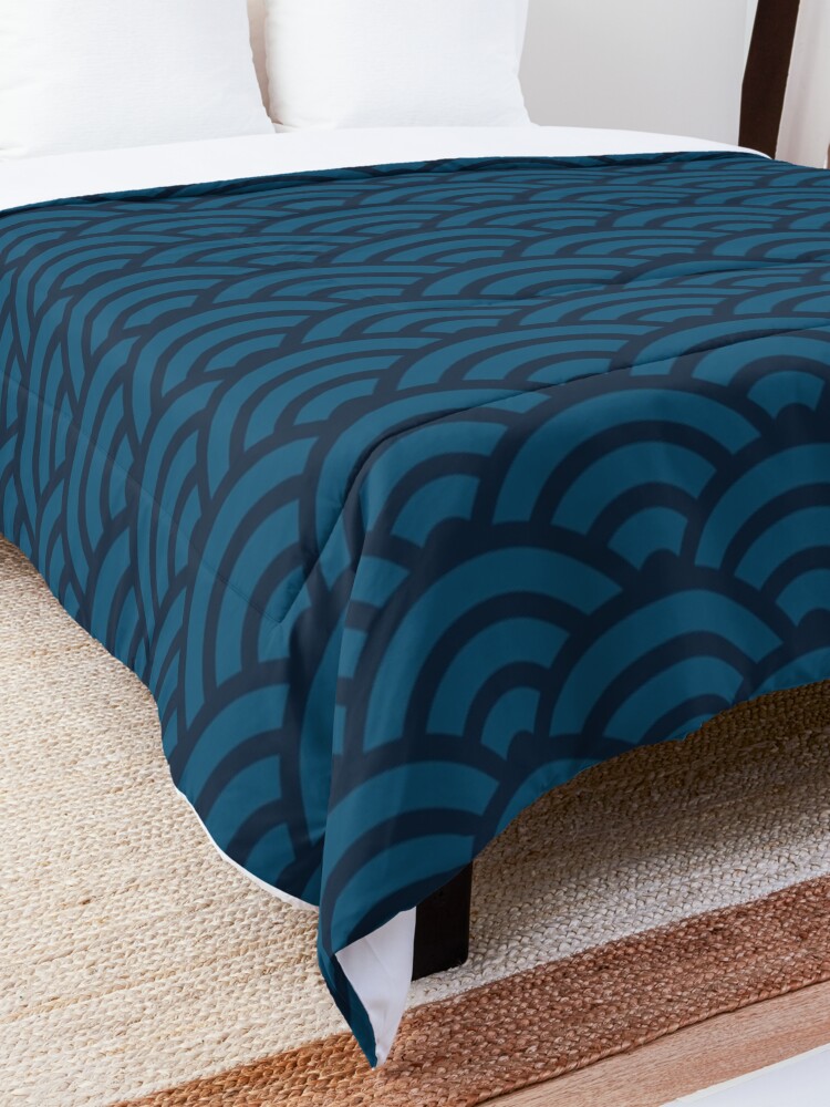 "Seigaiha Japanese Wave Pattern - Japan Blue and Navy" Comforter for ...