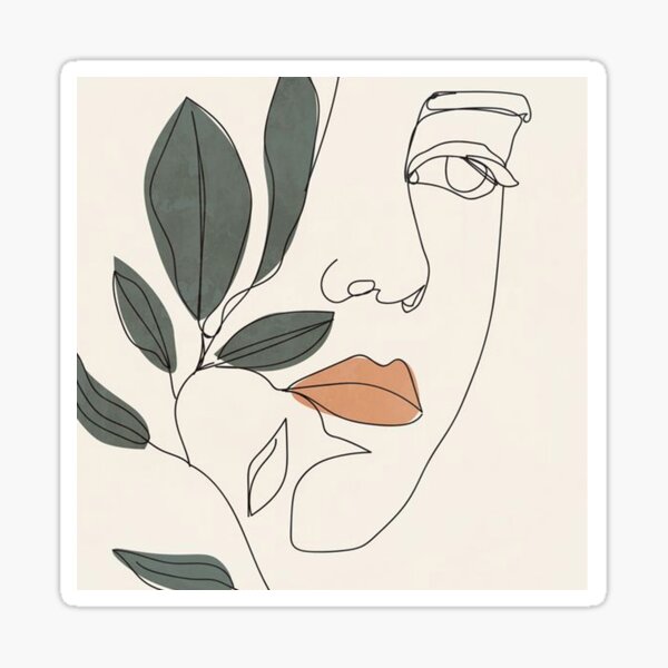 "Modern women line drawing" Sticker by spintzy | Redbubble