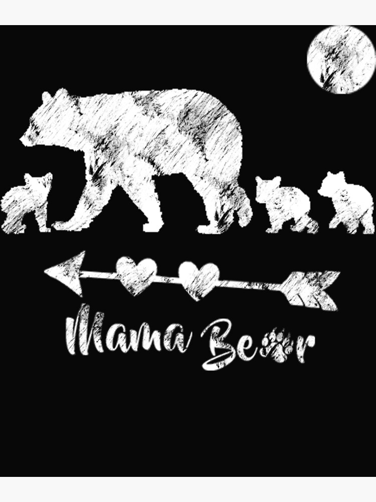 Póster «Mamá osa con tres lindos cachorros de oso Día de la madre» de ...