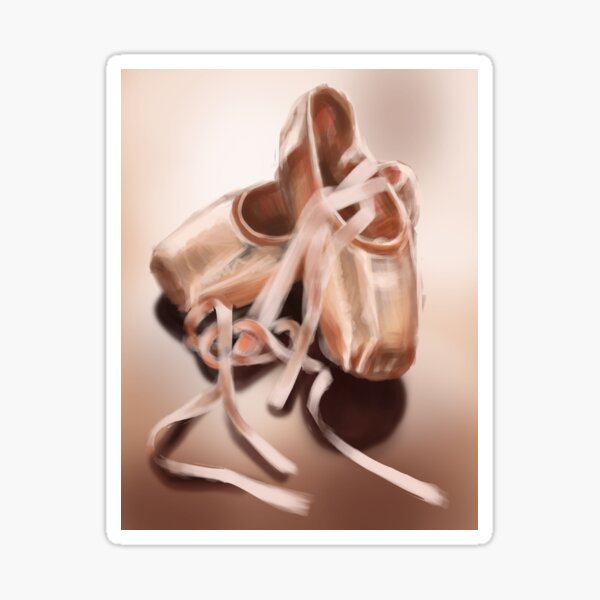 "Painterly Ballet Pointe Shoes" Sticker for Sale by Kametzia | Redbubble