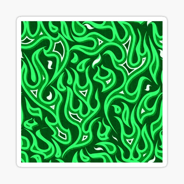"Toxic Green Flames" Sticker for Sale by mystikel | Redbubble
