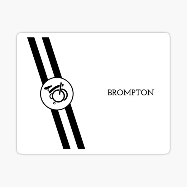 "Brompton Vintage Racing Stripes - White " Sticker for Sale by DekRams | Redbubble