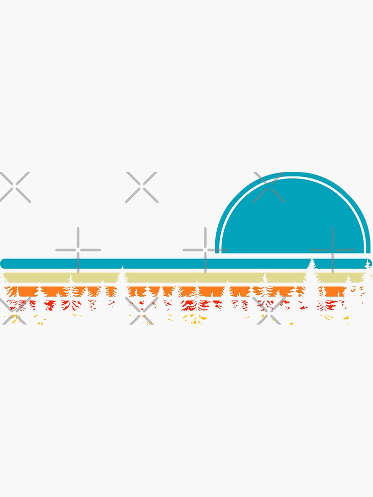 "Vintage Sunset Forest Skyline" Sticker by Felicity-K | Redbubble