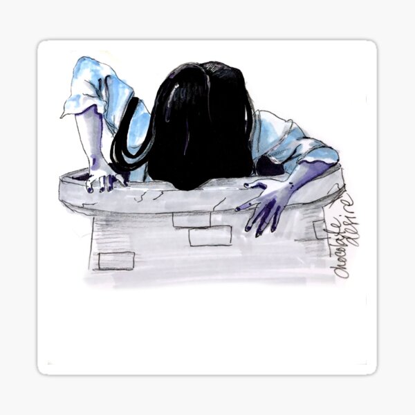 "Sadako rising out of the well" Sticker for Sale by chocolatedesire ...