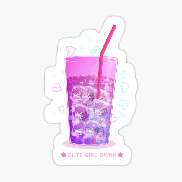 "Cute Girl Drink" Sticker by TheCircusMare | Redbubble