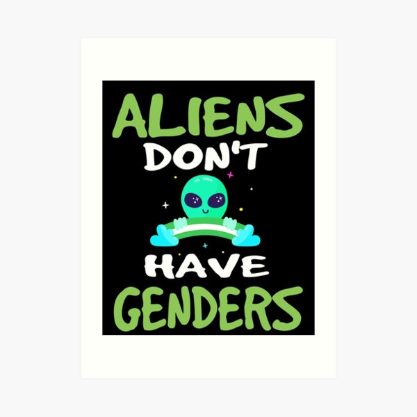"Agender Alien Funny Aliens don't have Gender Genderless Pride Agender ...