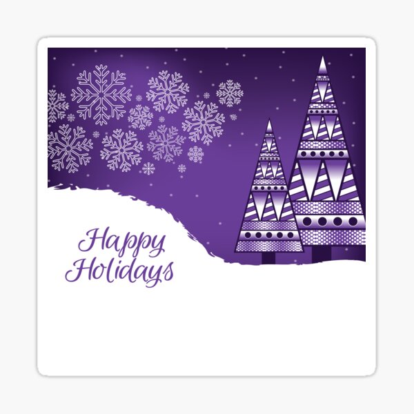 "Abstract Winter Holiday - Purple & White" Sticker for Sale by Serena ...