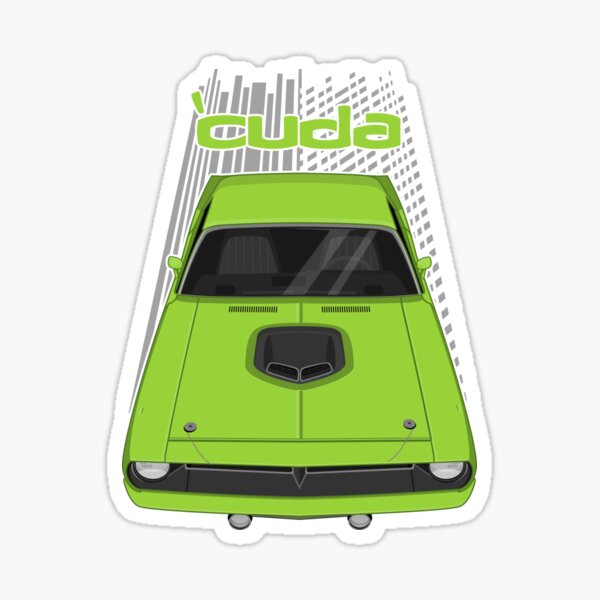"Plymouth Barracuda - Hemi Cuda - 1970 - Sublime Green" Sticker for ...