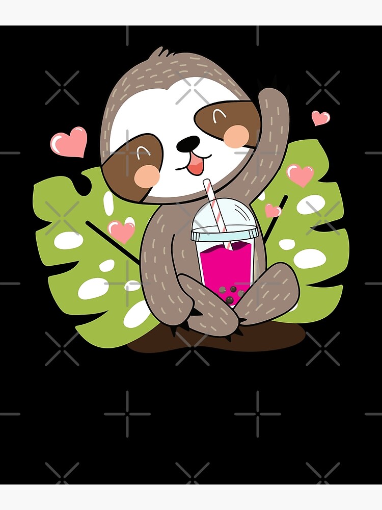 "Baby Sloth Boba Tea Kawaii - Anime Animal" Poster by roxy7922 | Redbubble