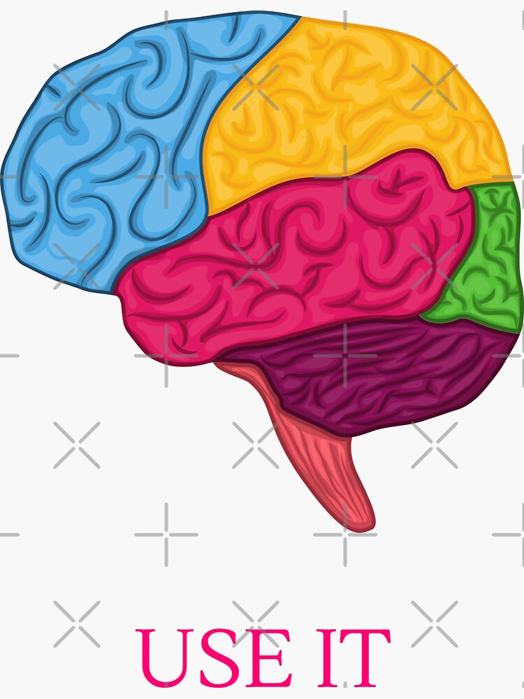 "use your brain" Sticker for Sale by aksimo | Redbubble