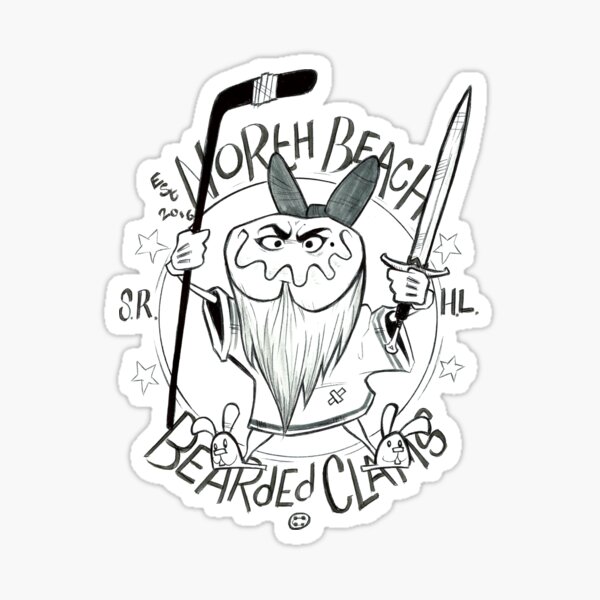 "Bearded Clams" Sticker for Sale by johnnagethebrav | Redbubble