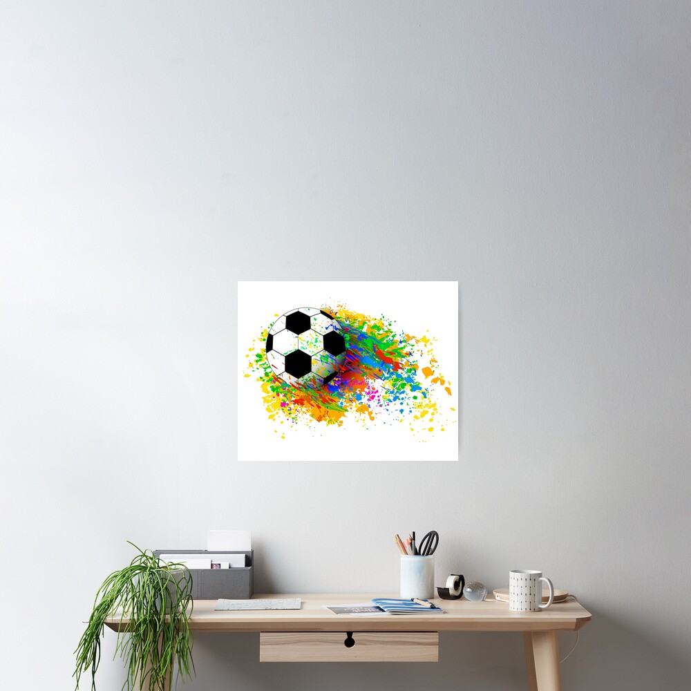 "Football soccer ball extreme sports colorful design" Poster for Sale ...