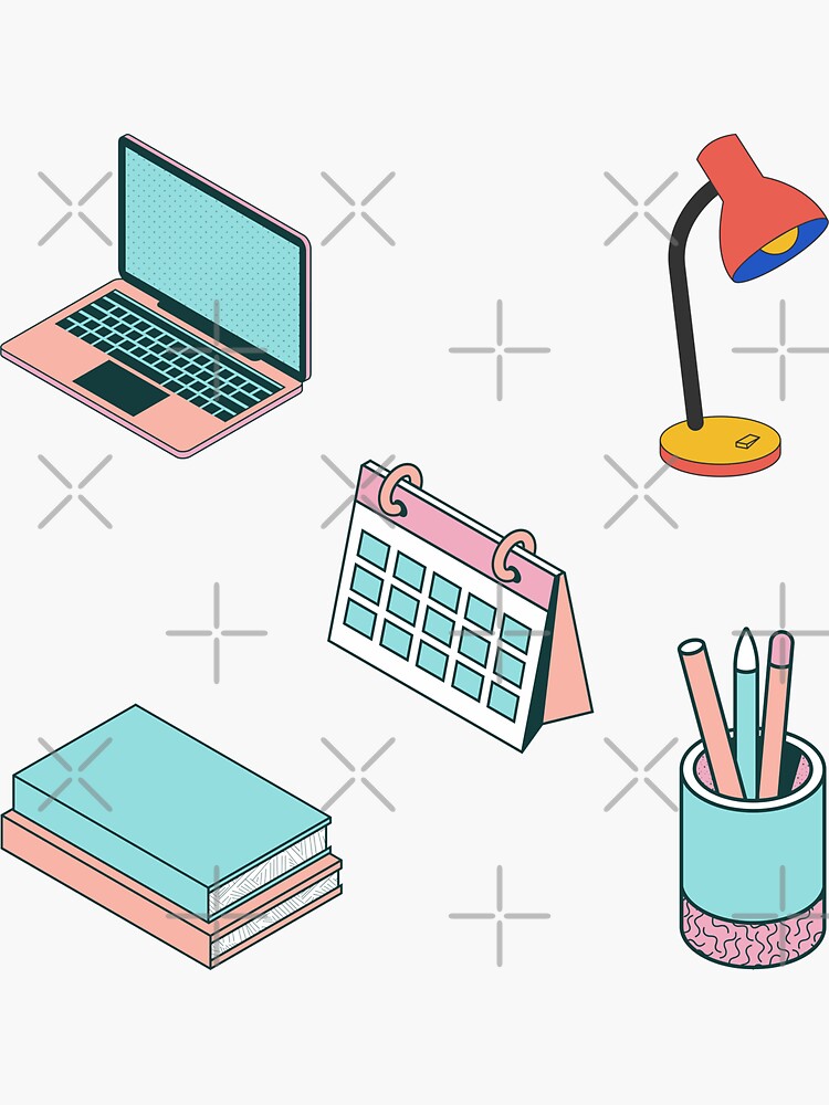 "Study table essentials pack" Sticker for Sale by theshutterjoy | Redbubble