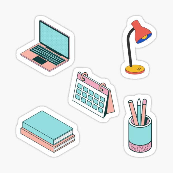 "Study table essentials pack" Sticker for Sale by theshutterjoy | Redbubble