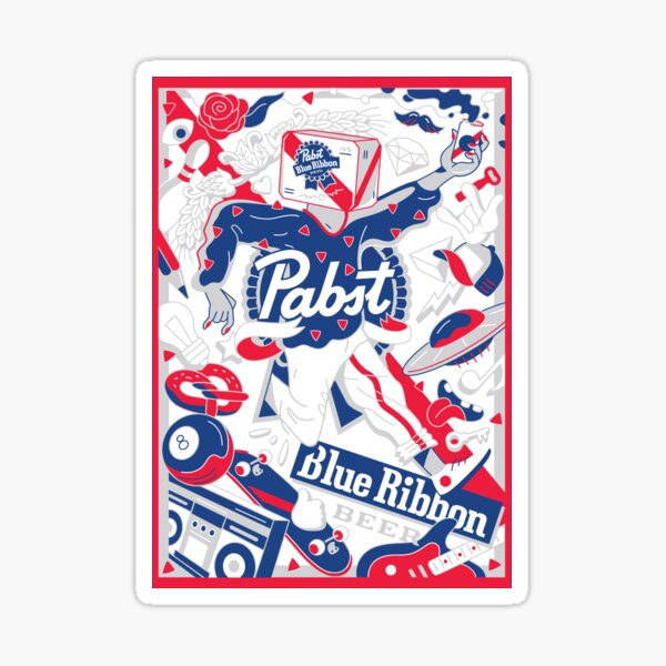 "Authentic Pabst Blue Ribbon" Sticker for Sale by JokoThinker | Redbubble