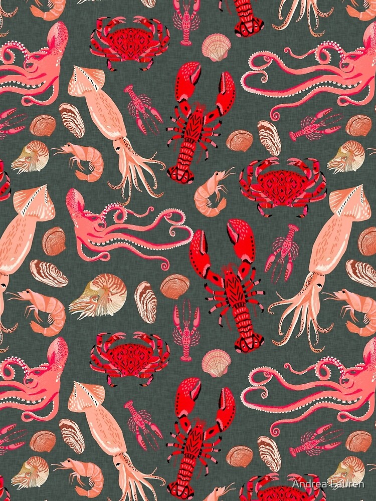 "Crustaceans, sea life, ocean, nature, illustration, andrea lauren ...