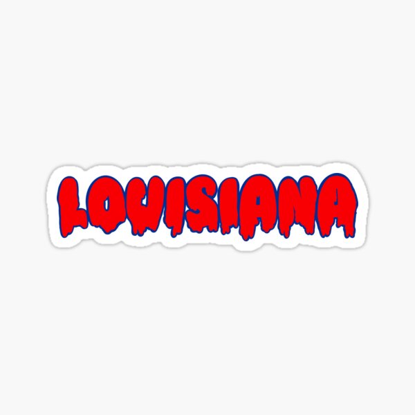 "Louisiana Drip Blue and Red" Sticker for Sale by celaharper | Redbubble