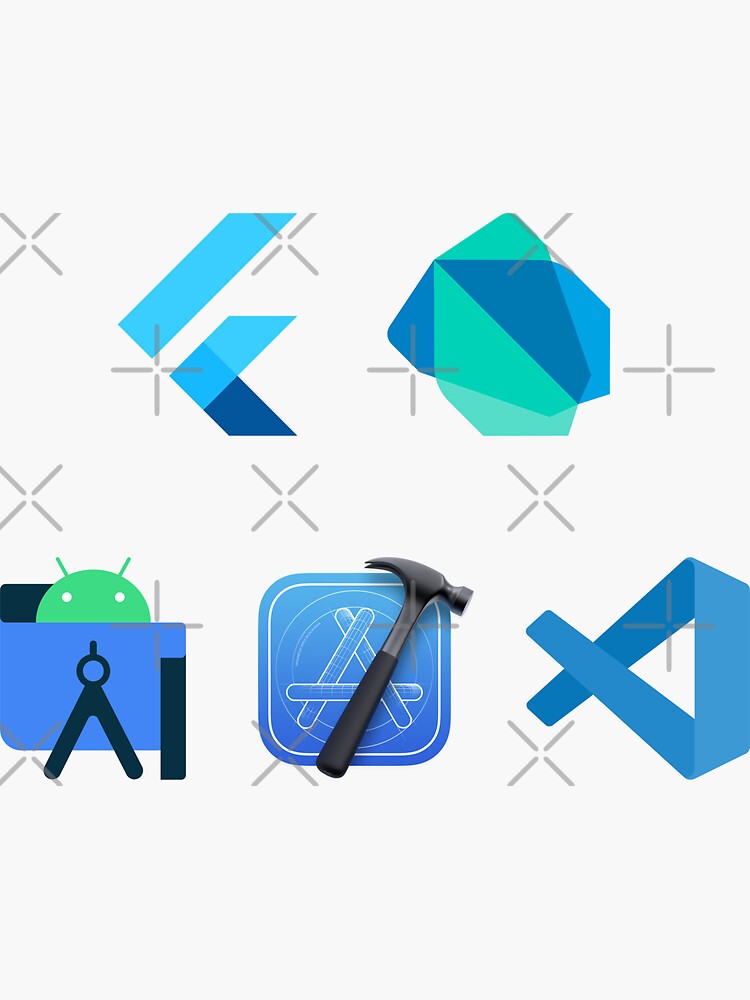 "Flutter Application Developer Logo Combo Pack" Sticker for Sale by Dev ...