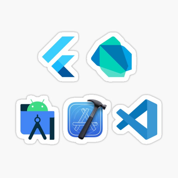 "Flutter Application Developer Logo Combo Pack" Sticker for Sale by Dev ...