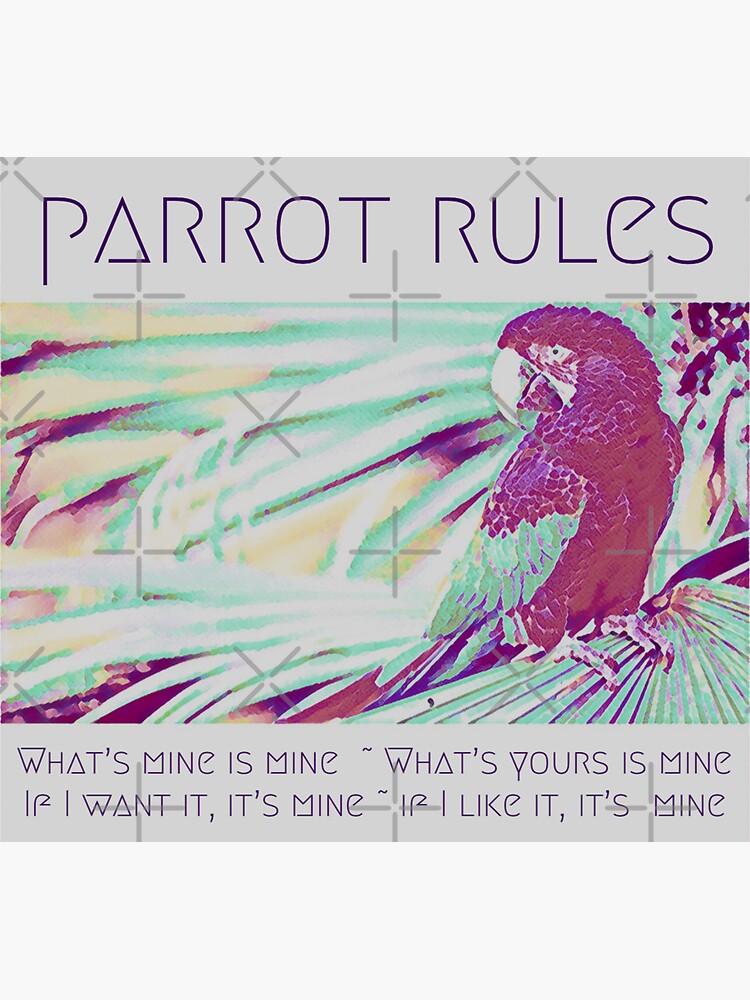 "parrot rules, parrot mom, parrot dad, parrot parent, parrot owner ...