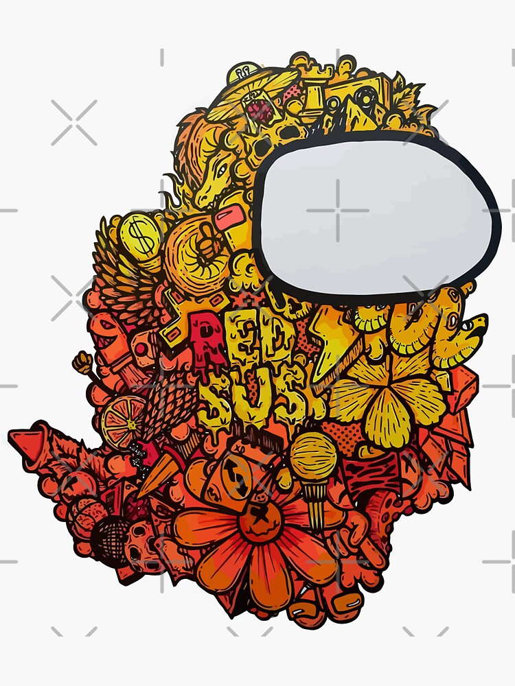 " Among Us Character with Doodles" Sticker for Sale by AziMani | Redbubble