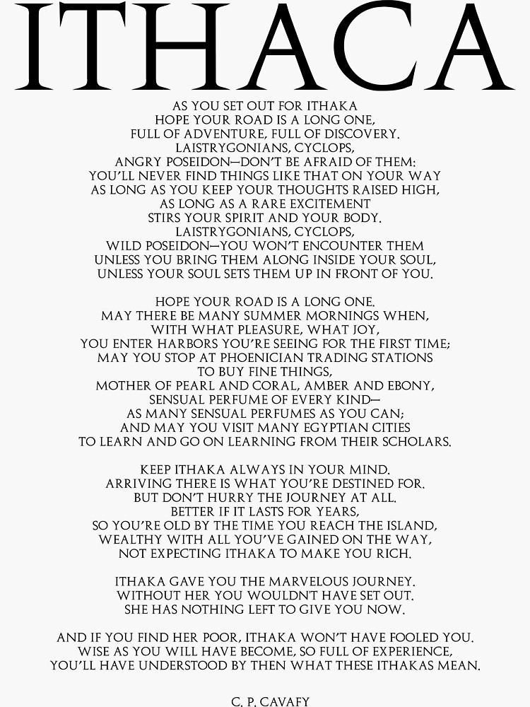 "Ithaca poem " Sticker for Sale by CometCircles | Redbubble