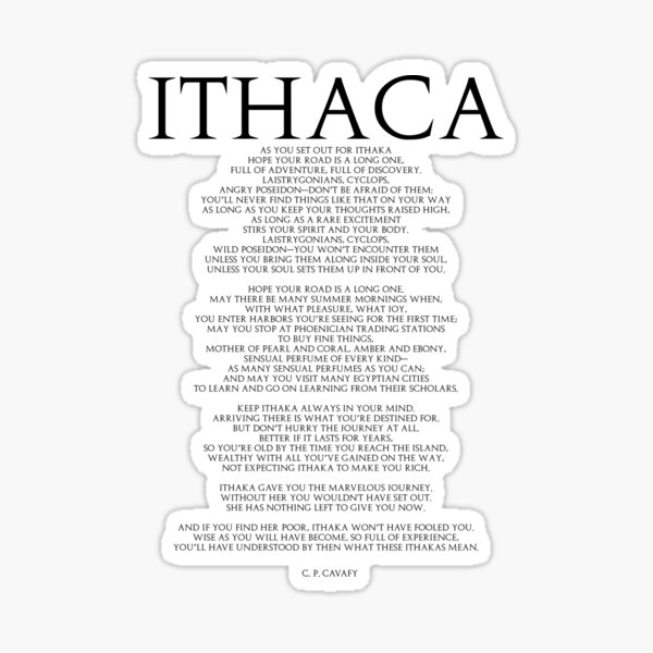 "Ithaca poem " Sticker for Sale by CometCircles | Redbubble