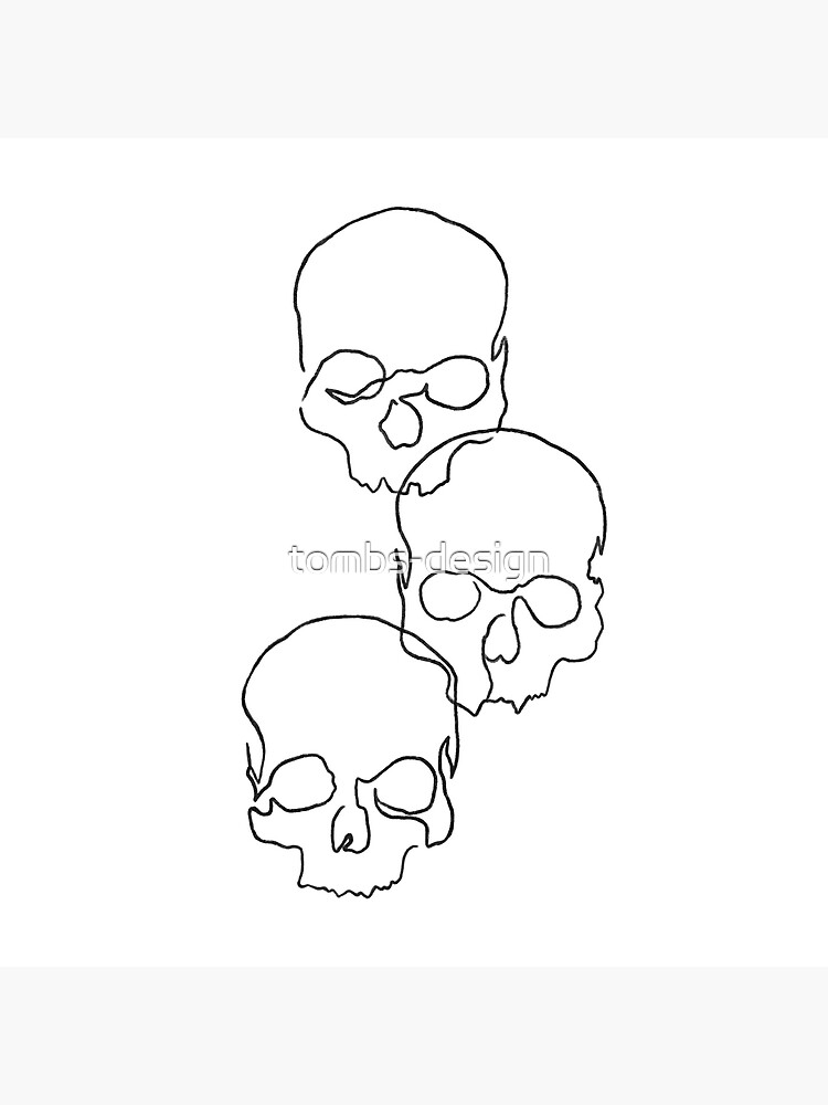 "Minimal Skull Line Art" Art Board Print for Sale by tombs-design ...