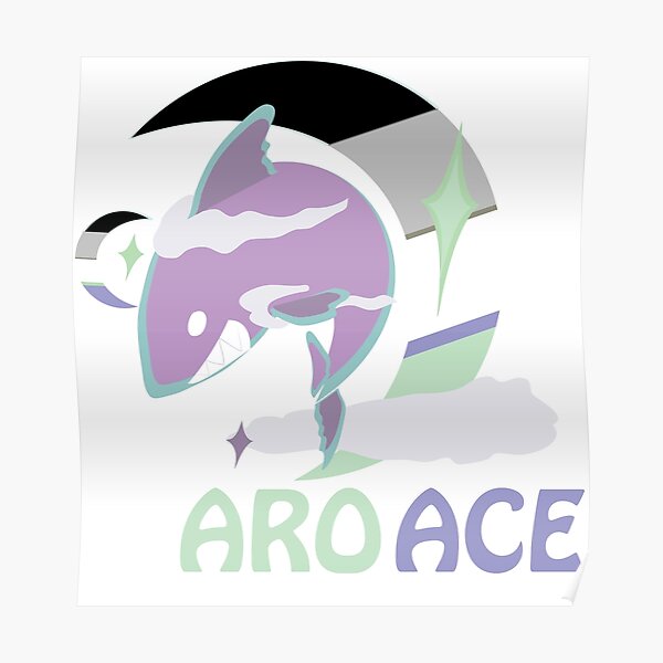 "AroAce Pride Sky Shark" Poster by GalaxyCentaur | Redbubble