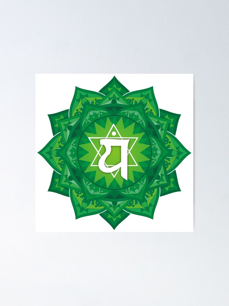 Póster «Chakra verde Anahata símbolo del chakra del corazón» de ...