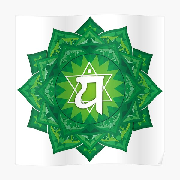 Póster «Chakra verde Anahata símbolo del chakra del corazón» de ...