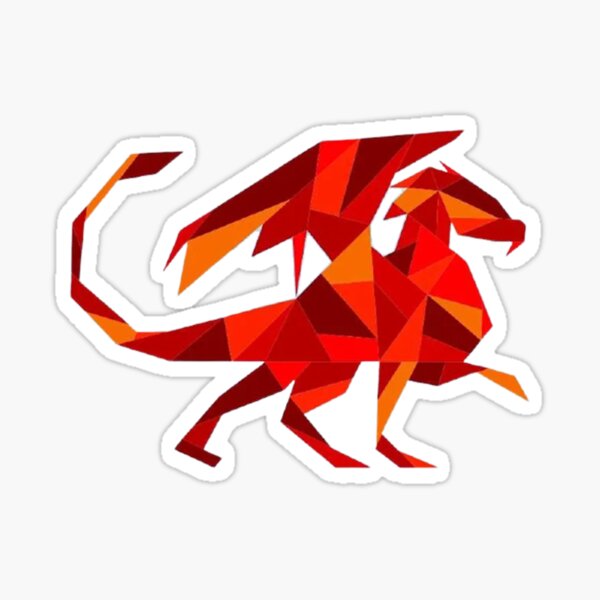 "Geometric Red Drake" Sticker by JarlBontime | Redbubble