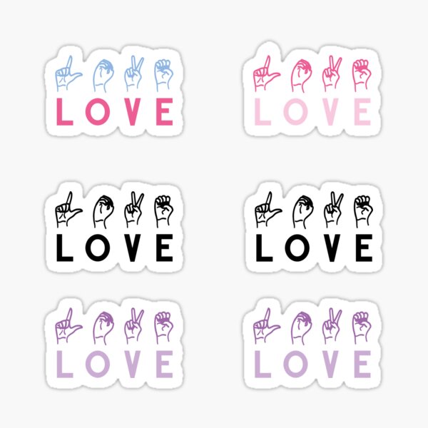 "love sign language sticker pack" Sticker by missmarylin | Redbubble