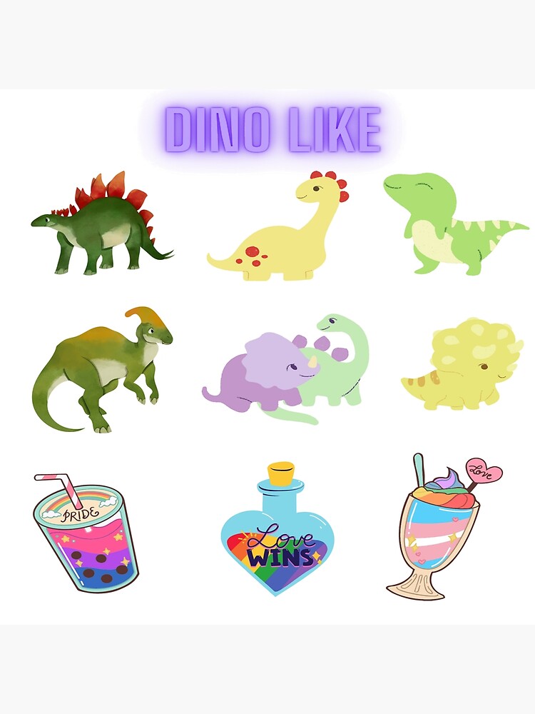 "Dino boba sticker pack" Poster by Rajzone | Redbubble