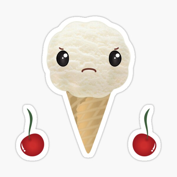 "Grumpy Vanilla Ice Cream" Sticker by Figuros | Redbubble