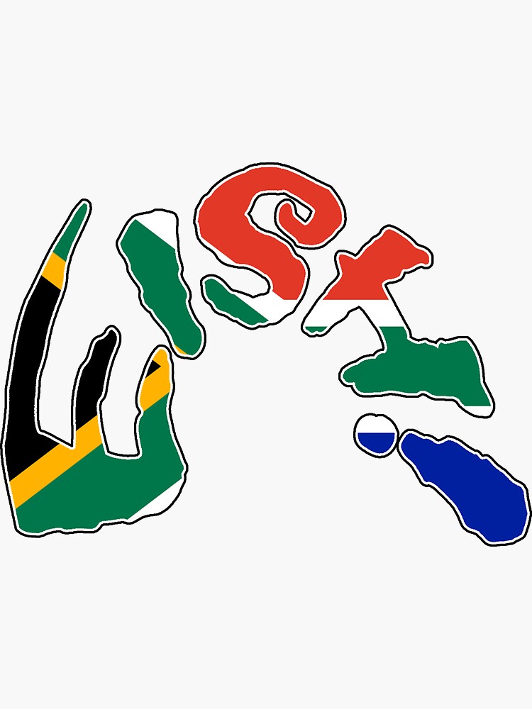 "EISH! South African flag text slang funny" Sticker for Sale by ...