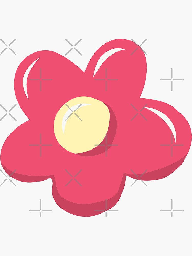" Detailed Kidcore Flower Red" Sticker by SaltaCreates | Redbubble