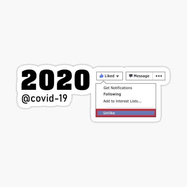 "Unlike 2020" Sticker for Sale by KoshanAli | Redbubble