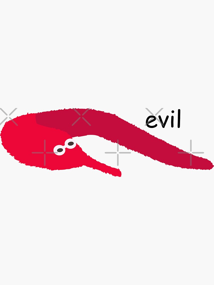 "Evil Worm On A String " Sticker by WebApparel | Redbubble