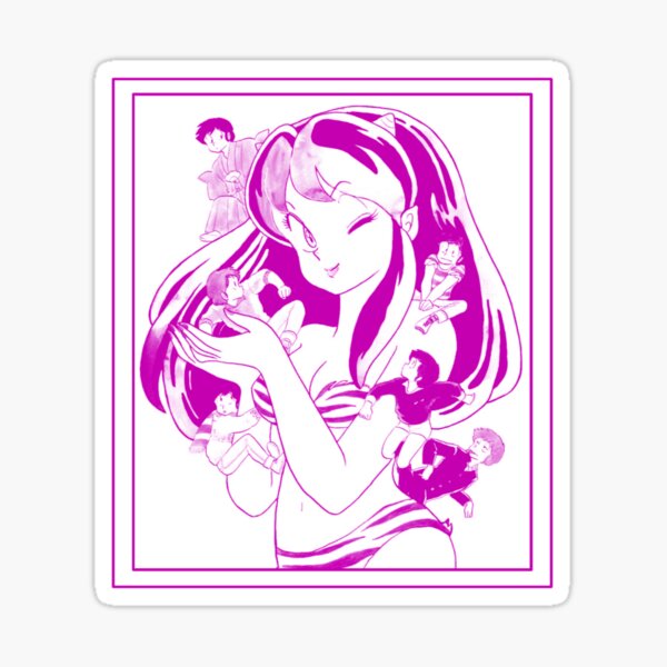 "Lum Invader Pink - Urusei Yatsura" Sticker for Sale by PuddingRabbit ...