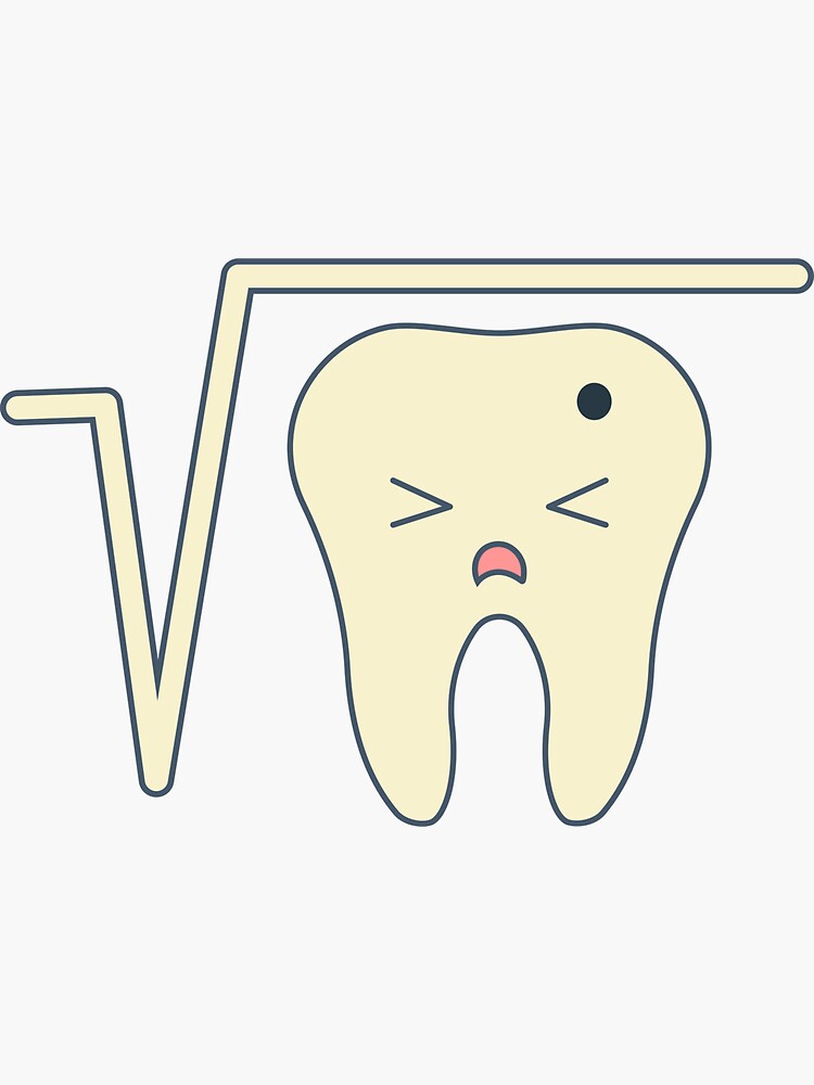 "Tooth root square root dentist pun" Sticker for Sale by lsvds | Redbubble