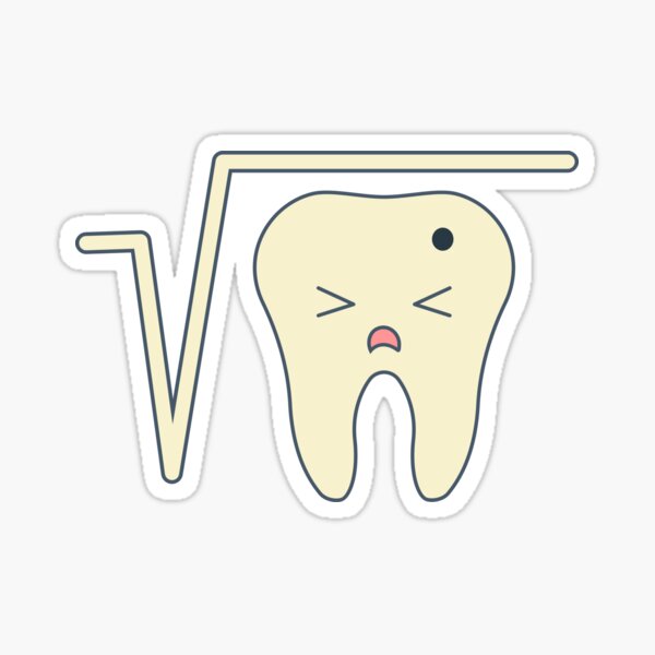 "Tooth root square root dentist pun" Sticker for Sale by lsvds | Redbubble